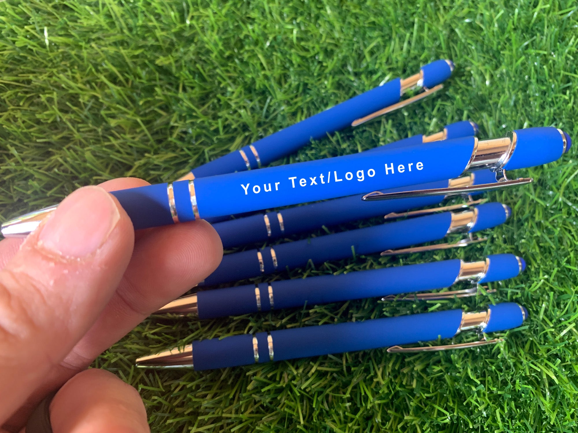 Royal Blue Metal Soft Touch Pens